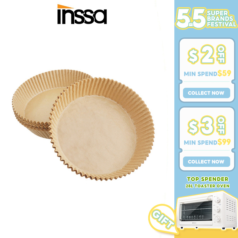 INSSA Air Fryer Parchment 50pc Baking Paper Liners Disposable | Shopee ...