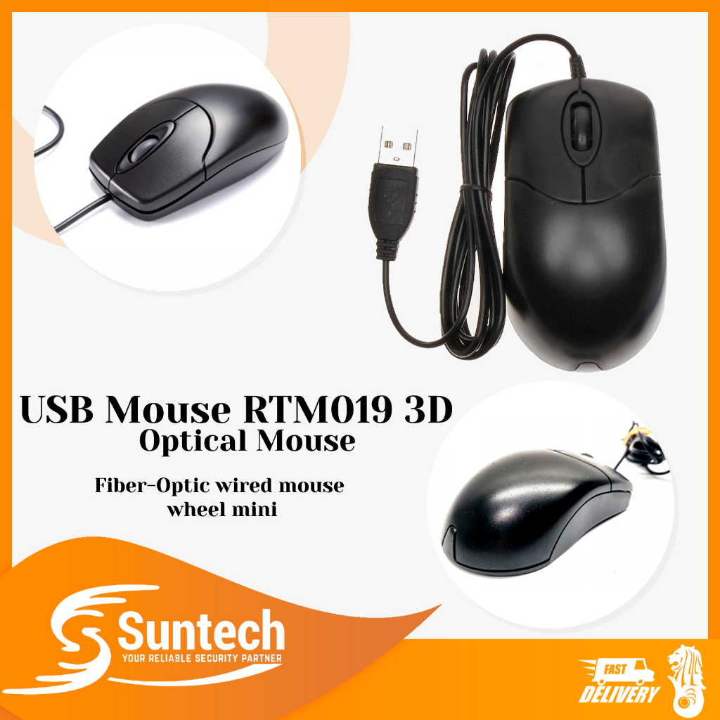 RTM019 USB Fiber-Optic 3D Optical Mouse | Shopee Singapore