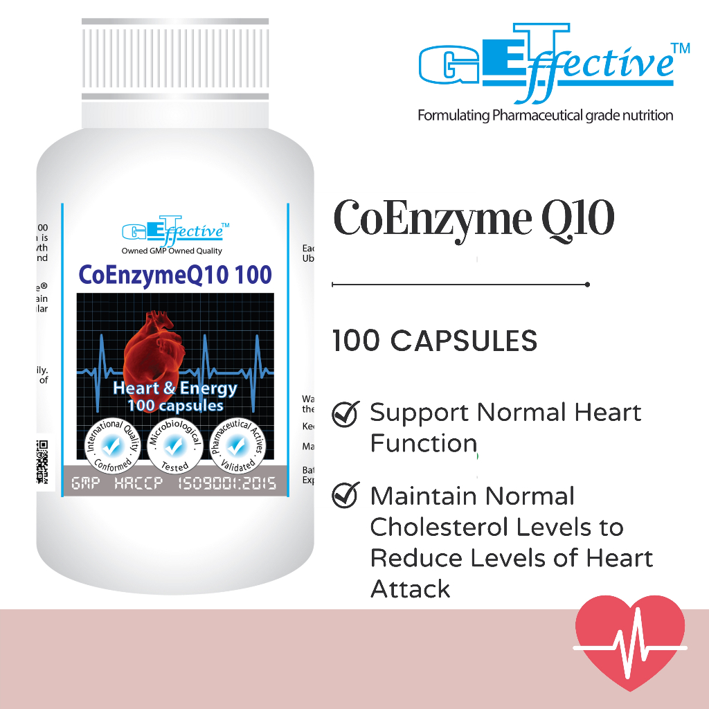 GET Effective CoEnzyme Q10 100mg [30/100 caps] - Support Normal Heart ...