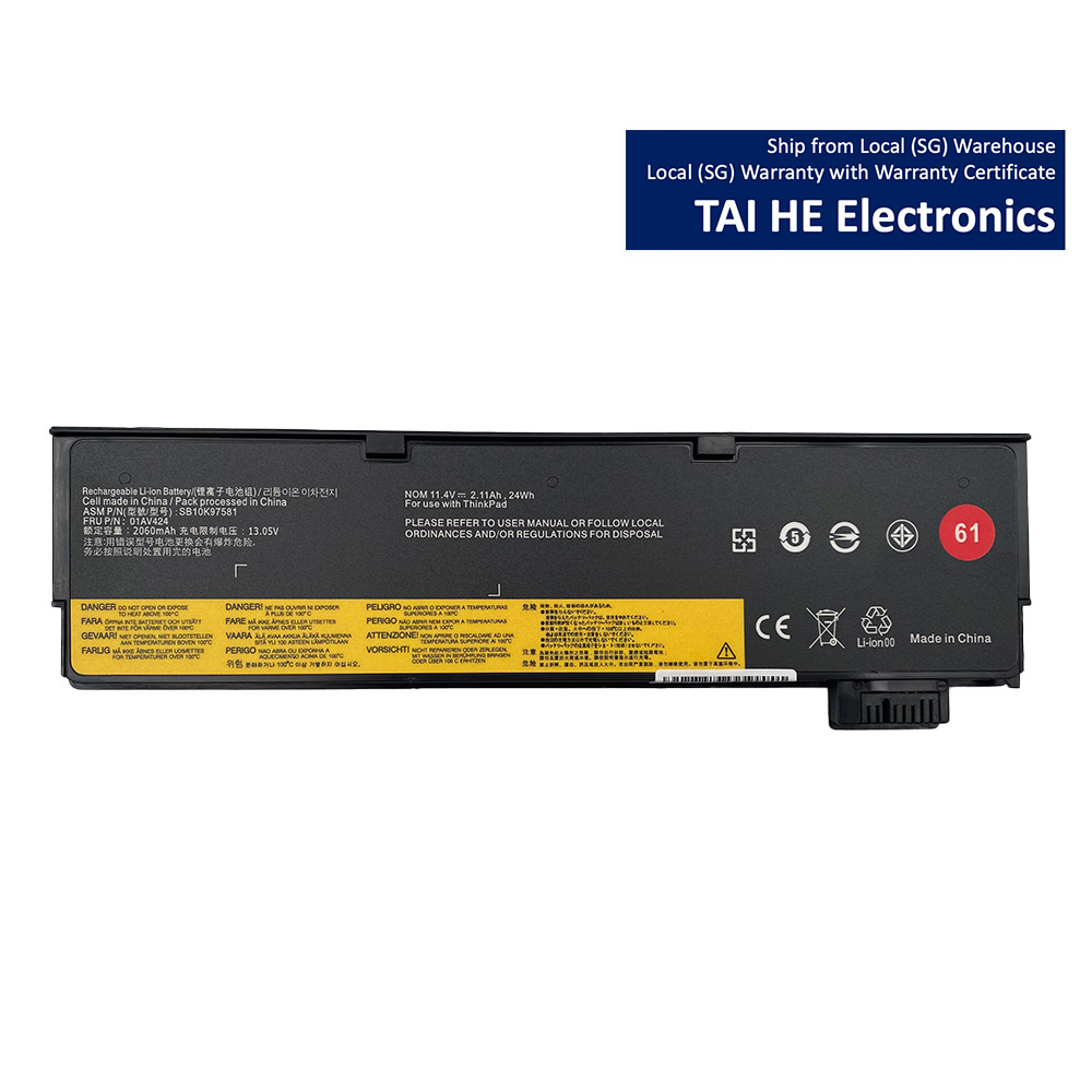 T470 61 battery T480 T580 battery 01AV423 Laptop Battery Compatible ...