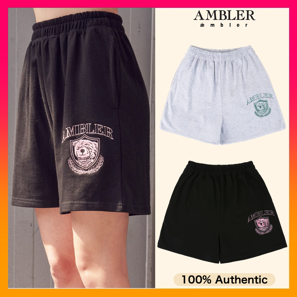 AMBLER Women's Bear Laurel Logo Banding Short - 2 Color | Shopee Singapore
