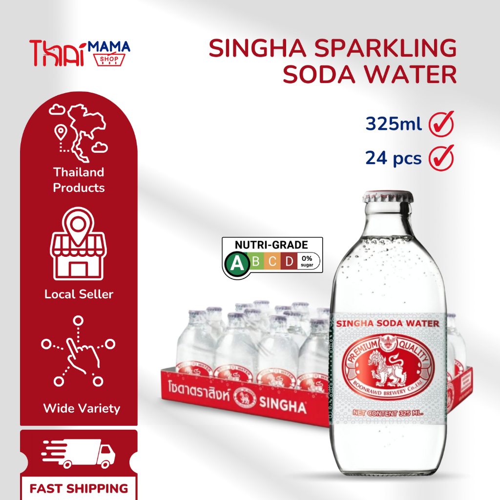 [Bundle of 24] Singha Sparkling Soda Water 325ml - Thirst Quenching ...