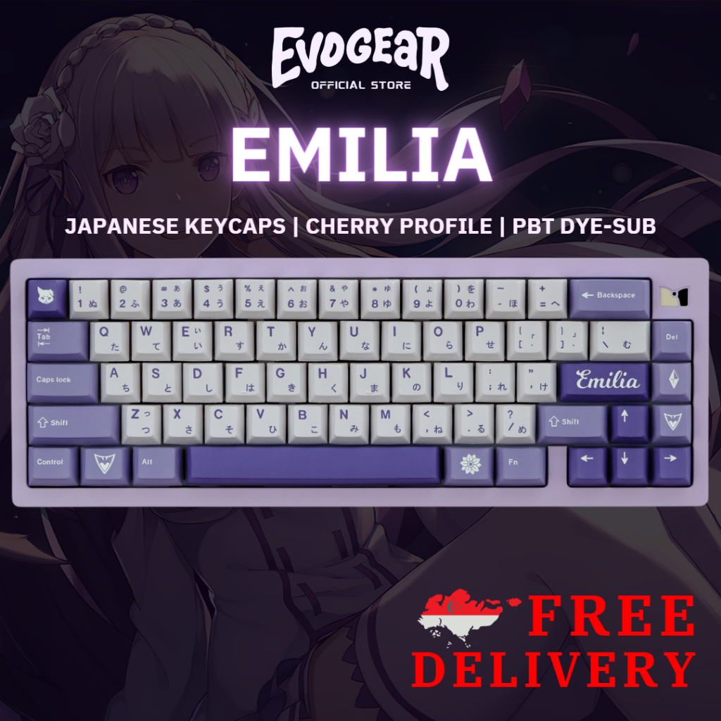 [SG READY STOCK] Emilia Keycaps | 134 Keys | Cherry Profile | PBT Dye ...