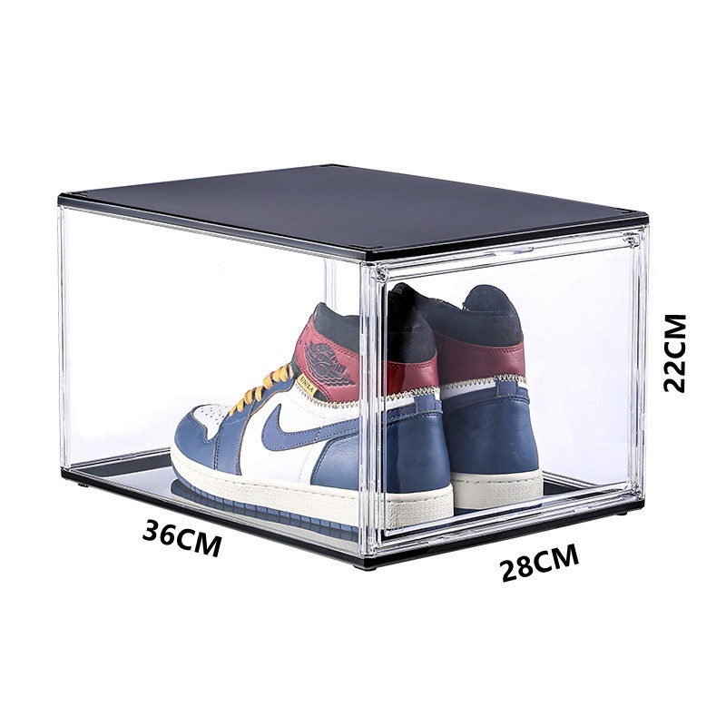 Full Acrylic Front Side Magnetic Door Sneaker Shoe Box Display Case ...