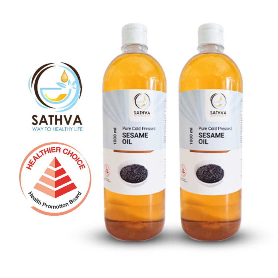 Sathva Cold Pressed Chekku Sesame oil 2 x 1000ML - Healthier Choice ...