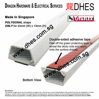 Litaflex Feema Fighter 1m uPVC Cable Compartment Snap On Trunking ...