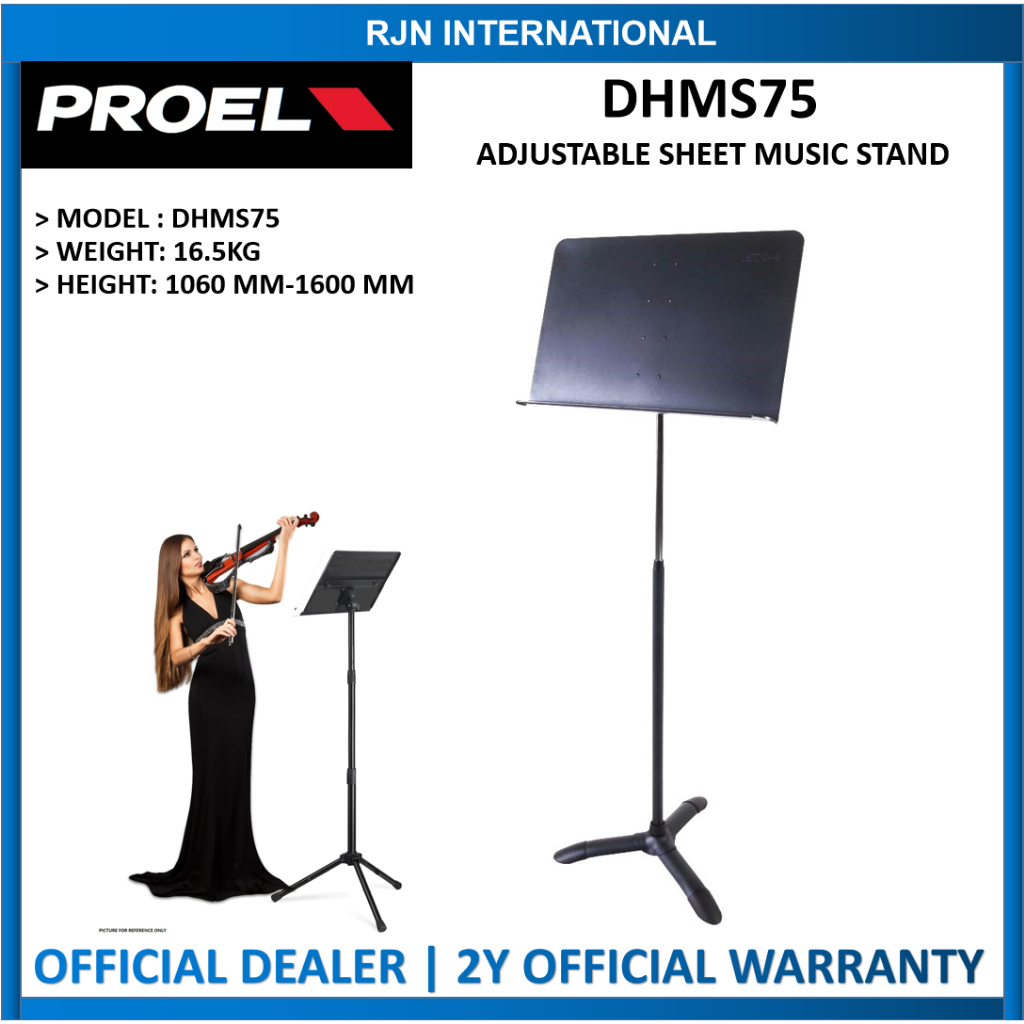Proel DHMS75 Professional sheet music stand 1060 / 1600 mm with one ...