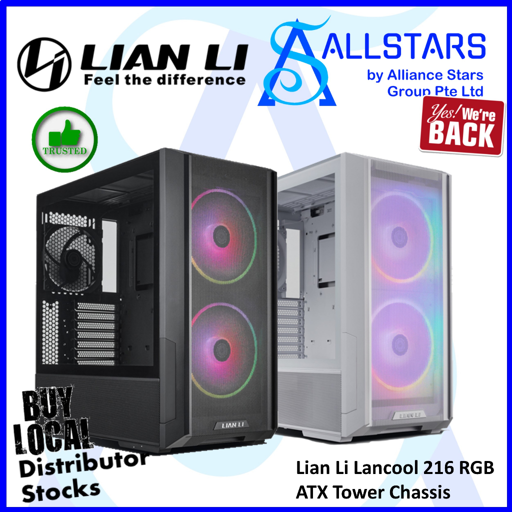 Lian Li Lancool 216 RGB ATX Tower Chassis (Choice of Black : 216R-X ...