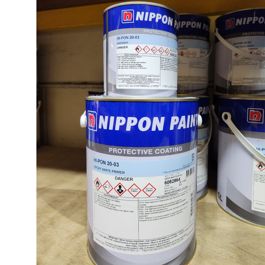 Nippon HI-PON 20-03 EPOXY White Primer with Hardener [Comp A + Comp B ...