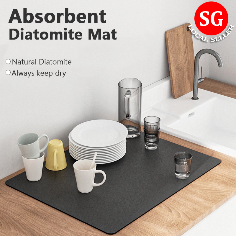 🇸🇬【SG stock】Diatomite Mat Quick Drying Diatomite Mat | Fast Absorbing ...