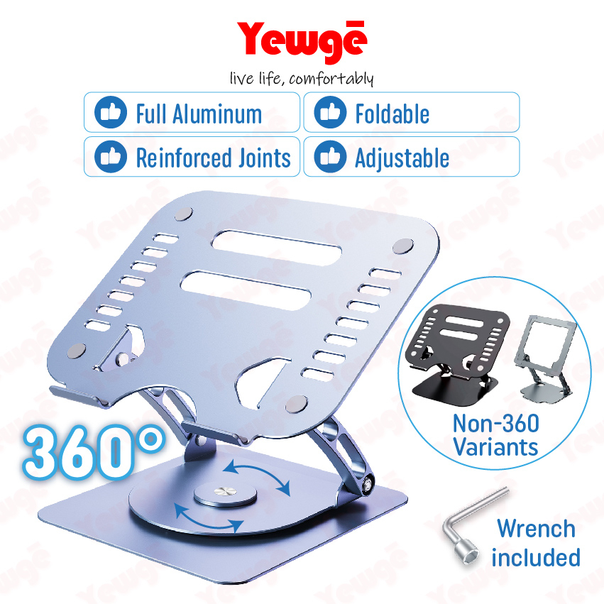 Heavy Duty Aluminum Laptop & Tablet Stand Reinforced Joints Adjustable ...