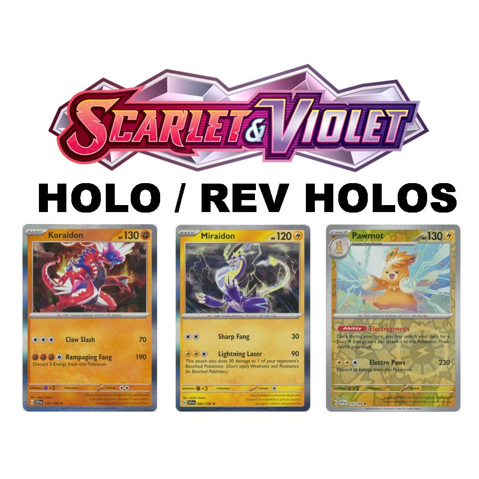 Pokemon TCG Scarlet & Violet Base Set Rares (Reverse Holo / Holo ...
