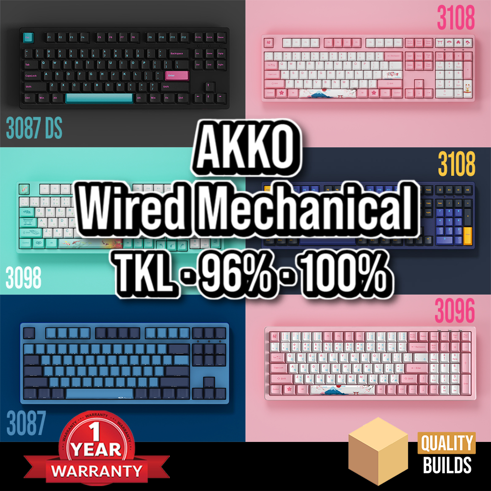 Akko Wired 3087 3096 3098 3108 DS Mechanical Keyboards TKL 100% 96% ...