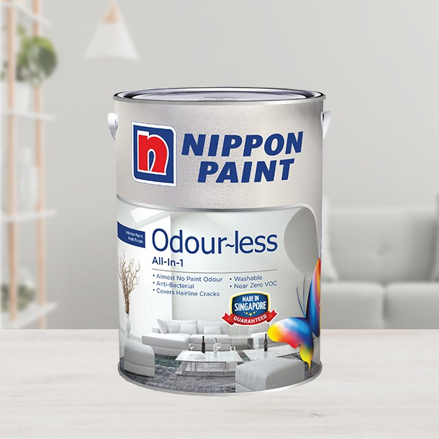 Nippon Paint Odour-Less All In One Anti-bacteria Formula 2146P Simply White | Shopee Singapore