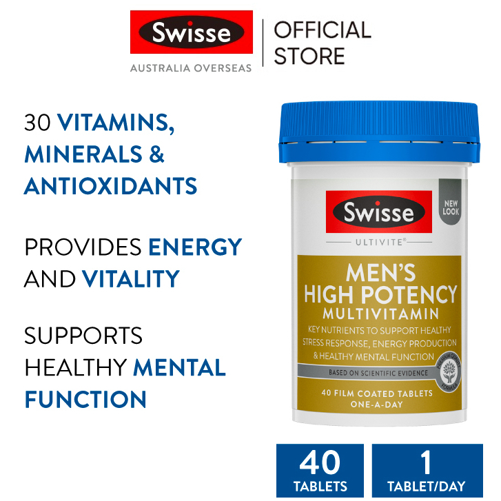 Swisse Men's High Potency Multivitamin 40 Tablets (EXP:05 2026) | Shopee Singapore