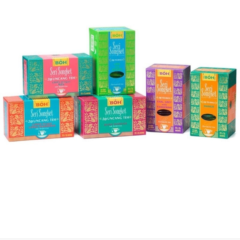 BOH Seri Songket Collection 20’s Teabags Lime & Ginger, Earl Grey With ...
