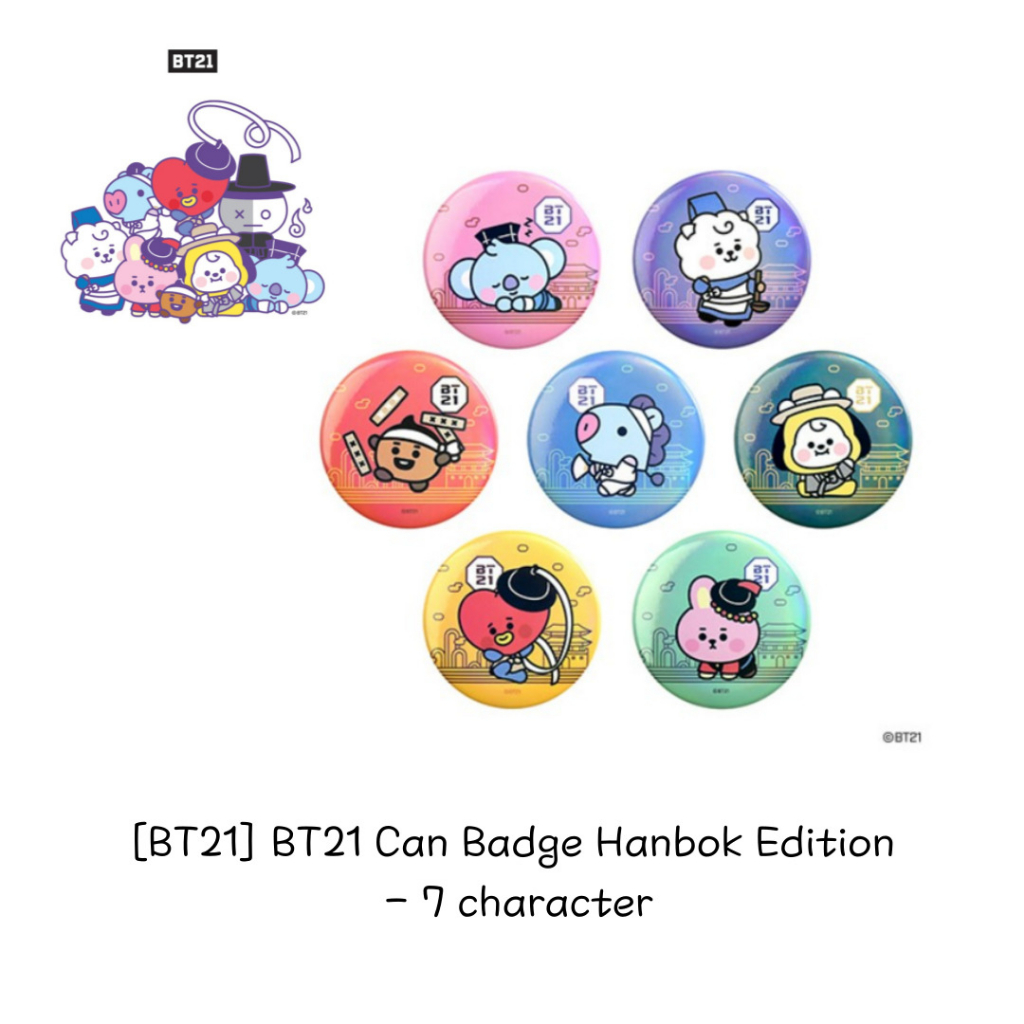 *Last Stock* BT21 Can Badge Hanbok Edition - 7 character | Shopee Singapore