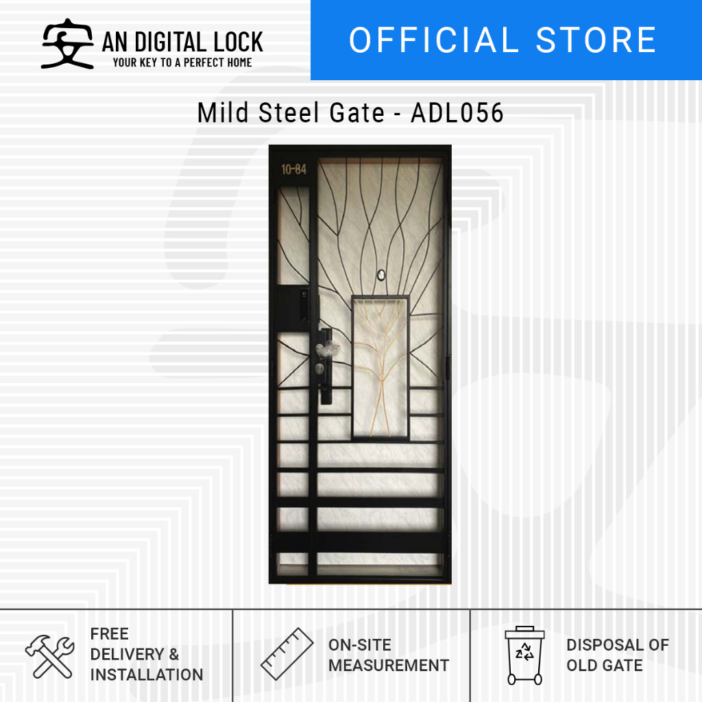 Mild Steel HDB Metal Gate (ADL056) | AN Digital Lock | Shopee Singapore