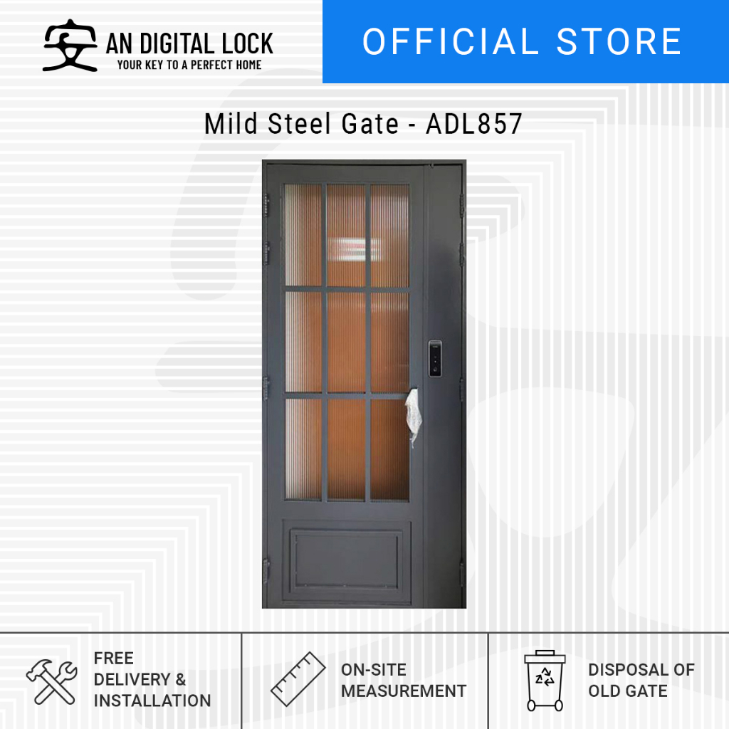 Mild Steel HDB Metal Gate (ADL857) | AN Digital Lock | Shopee Singapore