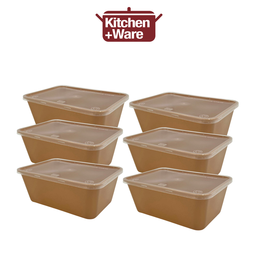 6pcs Reusable BioPlastic Food Container with Lid (1000ml ...