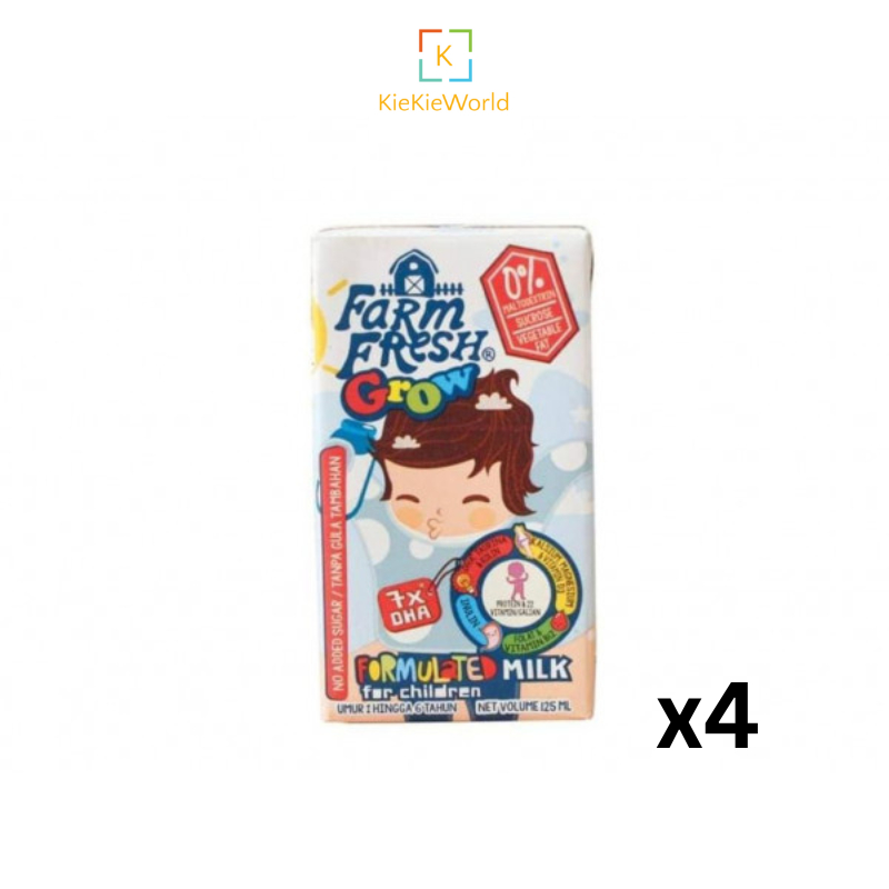 Farm Fresh Grow UHT Milk Mini Pack 125ml x 4packs / Susu Segar Farm ...