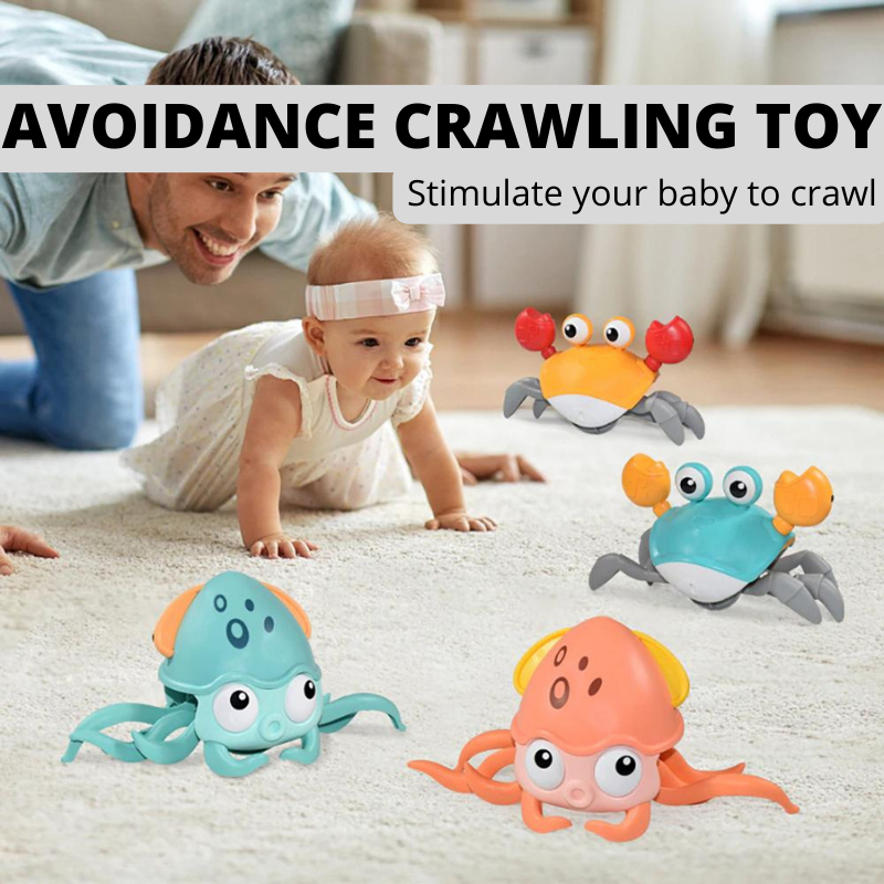 Avoidance Crawling Crab Octopus Sensory Walking Toy With Music And ...