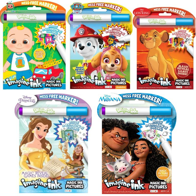 Imagine Ink Magic Ink Pictures : Lion King/Cocomelon/Disney Princess ...