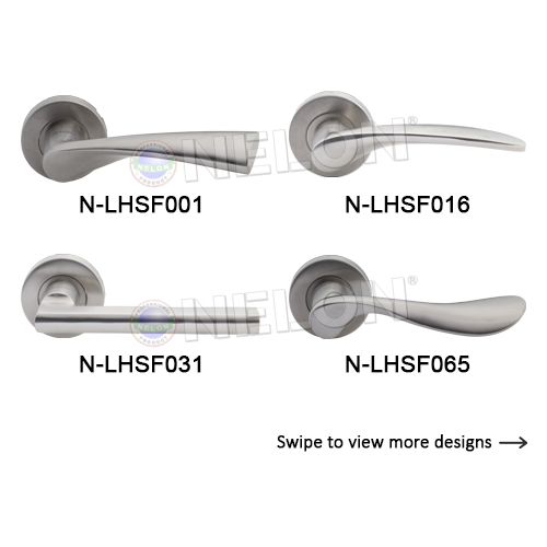 NELON Tubular Lever Handle (Silver ; Solid Handle / Entrance / Bedroom ...
