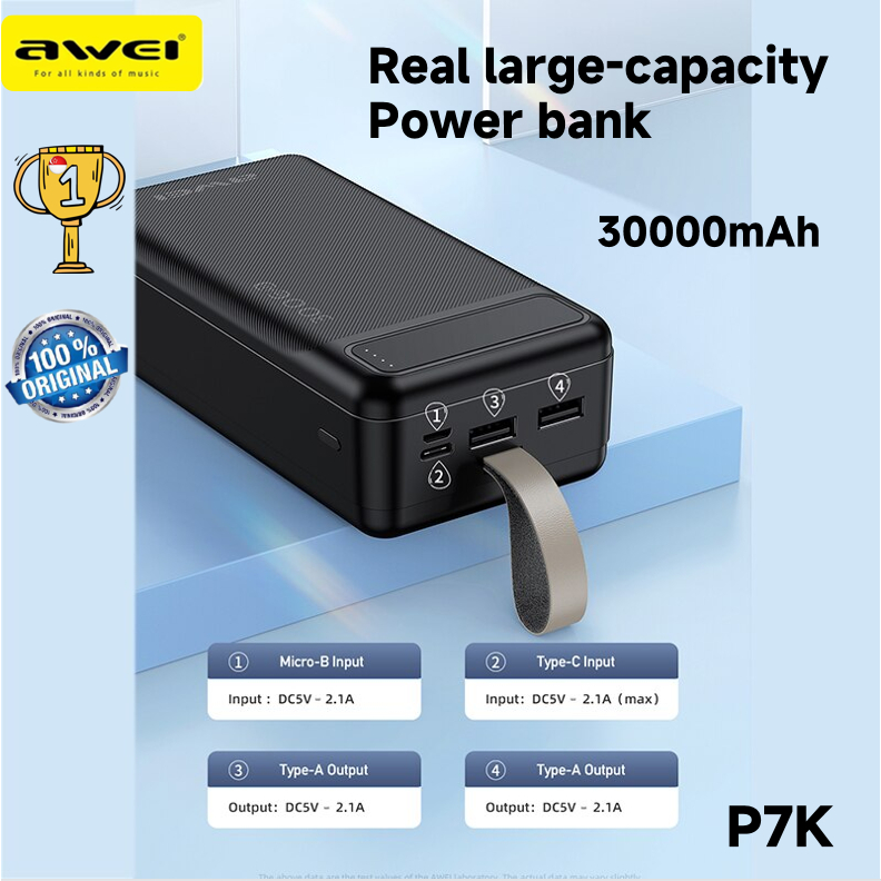 AWEI Powerbank 30000mAh 20000mAh 10000mAh Portable Power Bank Dual Type ...