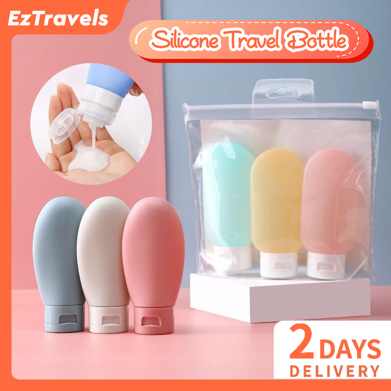 [SG]3PCS 30ML-80MLSoft Silicone Travel Bottle Lotion Mini Liquid ...