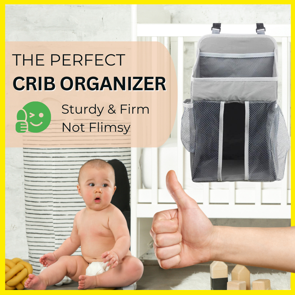 Baby Crib Organiser - Nursery Hanging Diaper Caddy - Portable Multi ...