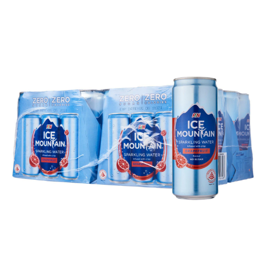 Ice Mountain Grapefruit/Lemon/Peach Sparkling Water 24s Case/6s Pack ...
