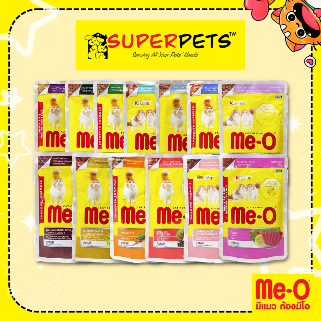 MeO Pouch Wet food for Kitten and Adult Cats 80g | Shopee Singapore