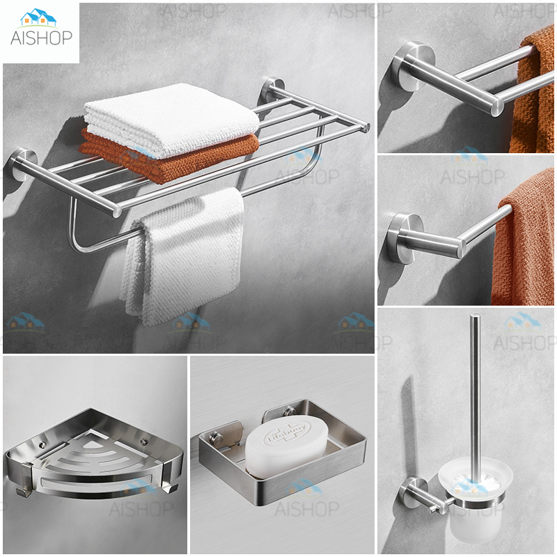 (SG Stock) SUS 304 Stainless Steel Matt Silver Black Bathroom Towel ...