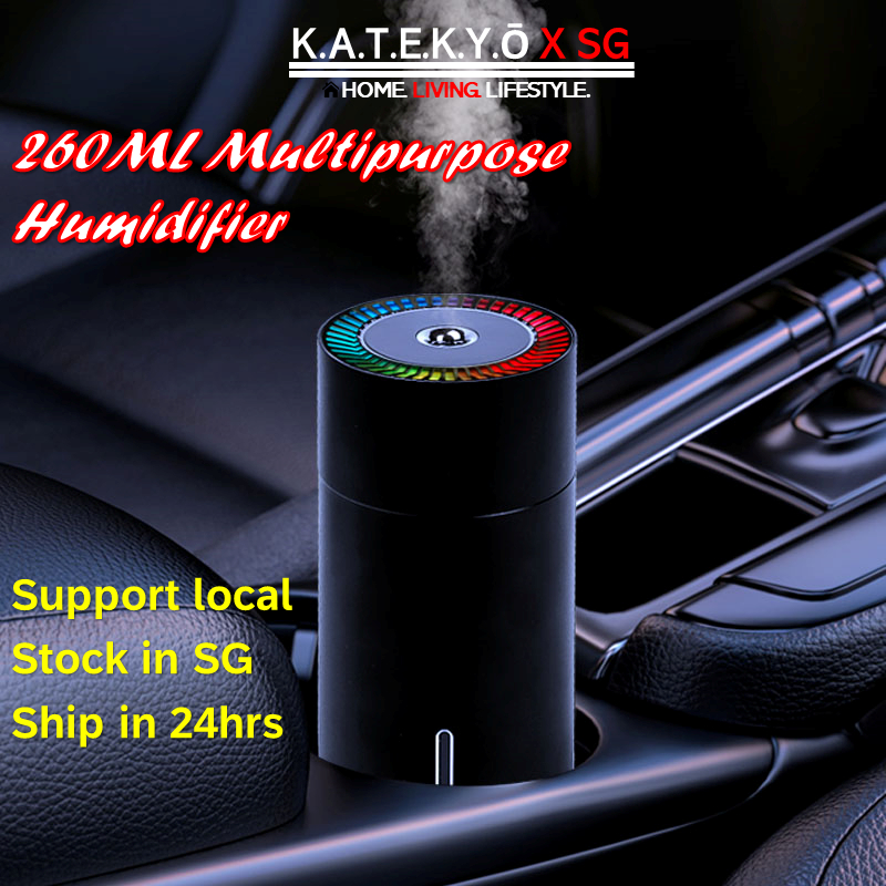 260ML Multipurpose Humidifier USB Rechargeable for Car/Room Auto Off ...