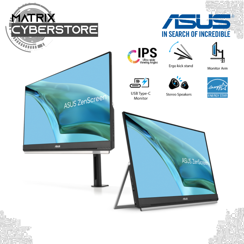 ASUS ZenScreen MB249C portable monitor - 24", Full HD, IPS, framless ...