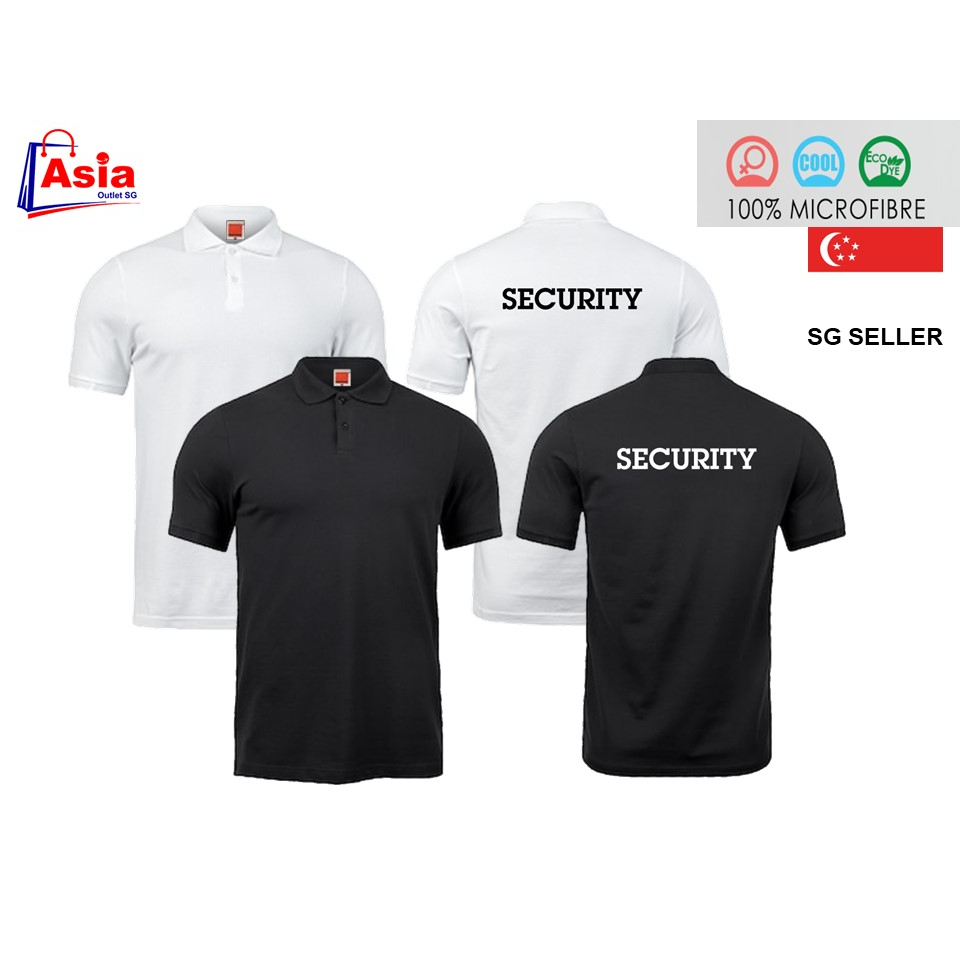 (SG SELLER) White Black Security Polo T Shirt / Security Shirt 2XS to ...