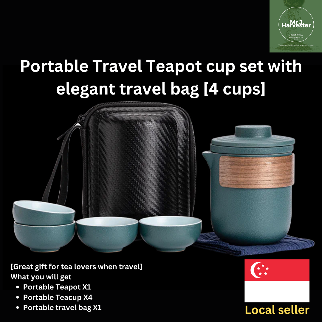 [SG Ready Stock] Premium portable travel teapot set with pouch bag ...