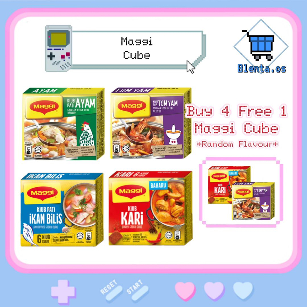 [Bundle of 2]Maggi Cube Curry/Tom Yam/Ikan Bilis/Chicken 60g🔥SG READY ...