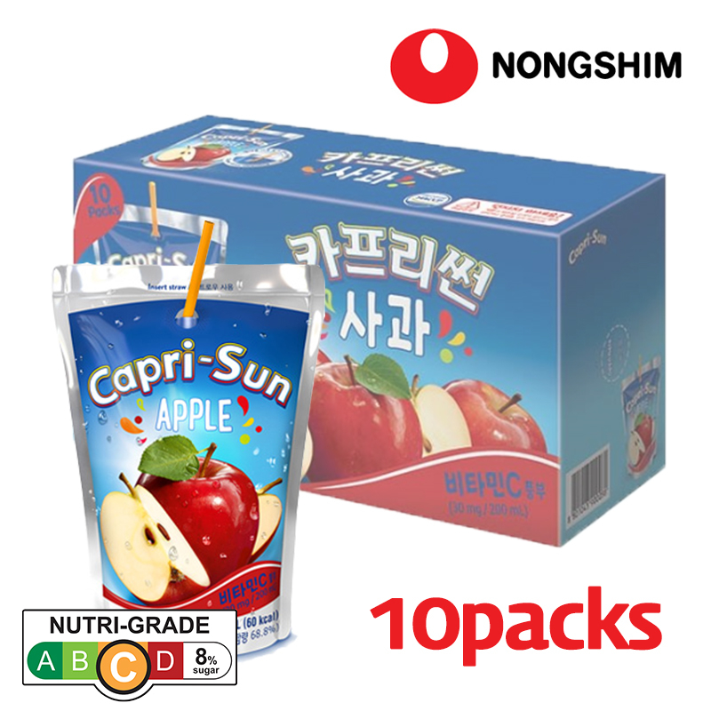Capri Sun Apple 200ml x 10pcs 100% Juice Fruit Naturally Flavored ...