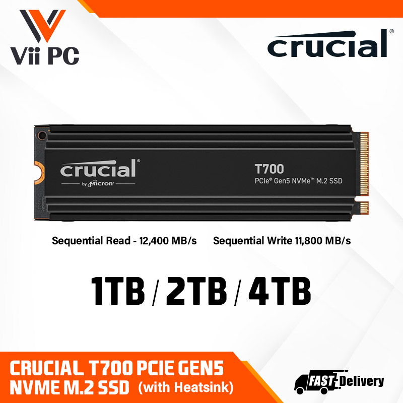 Crucial T700 T 700 t700 1TB / 2TB / 4TB PCIe Gen5 NVMe M.2 SSD with ...