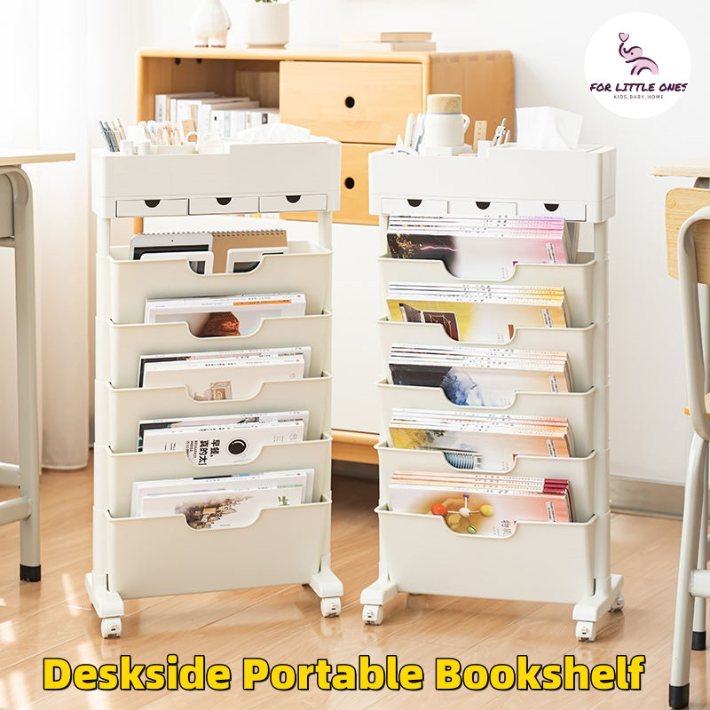 Large Capacity Deskside Book Rack Portable Bookshelf Storage Shelve ...