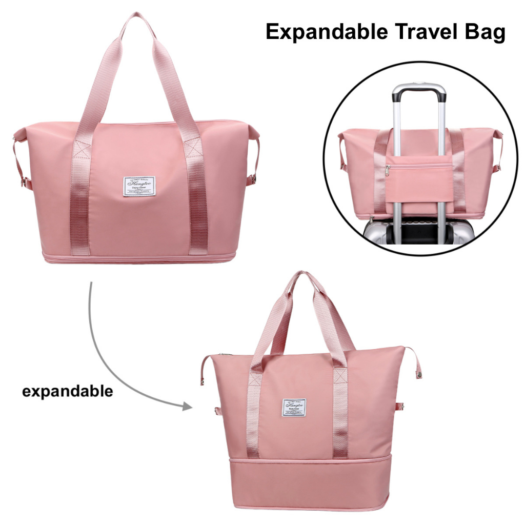 Expandable Travel Bag Large Capacity Hand Carry Luggage Bag | Shopee ...