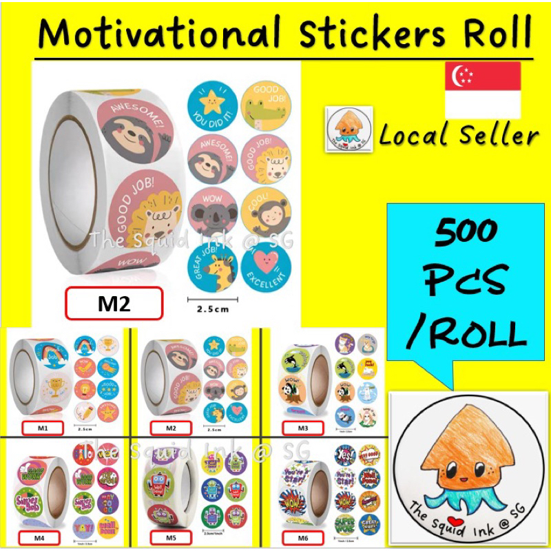 NEW Motivational Stickers | Stickers Roll | Stickers bundle | Thank You ...