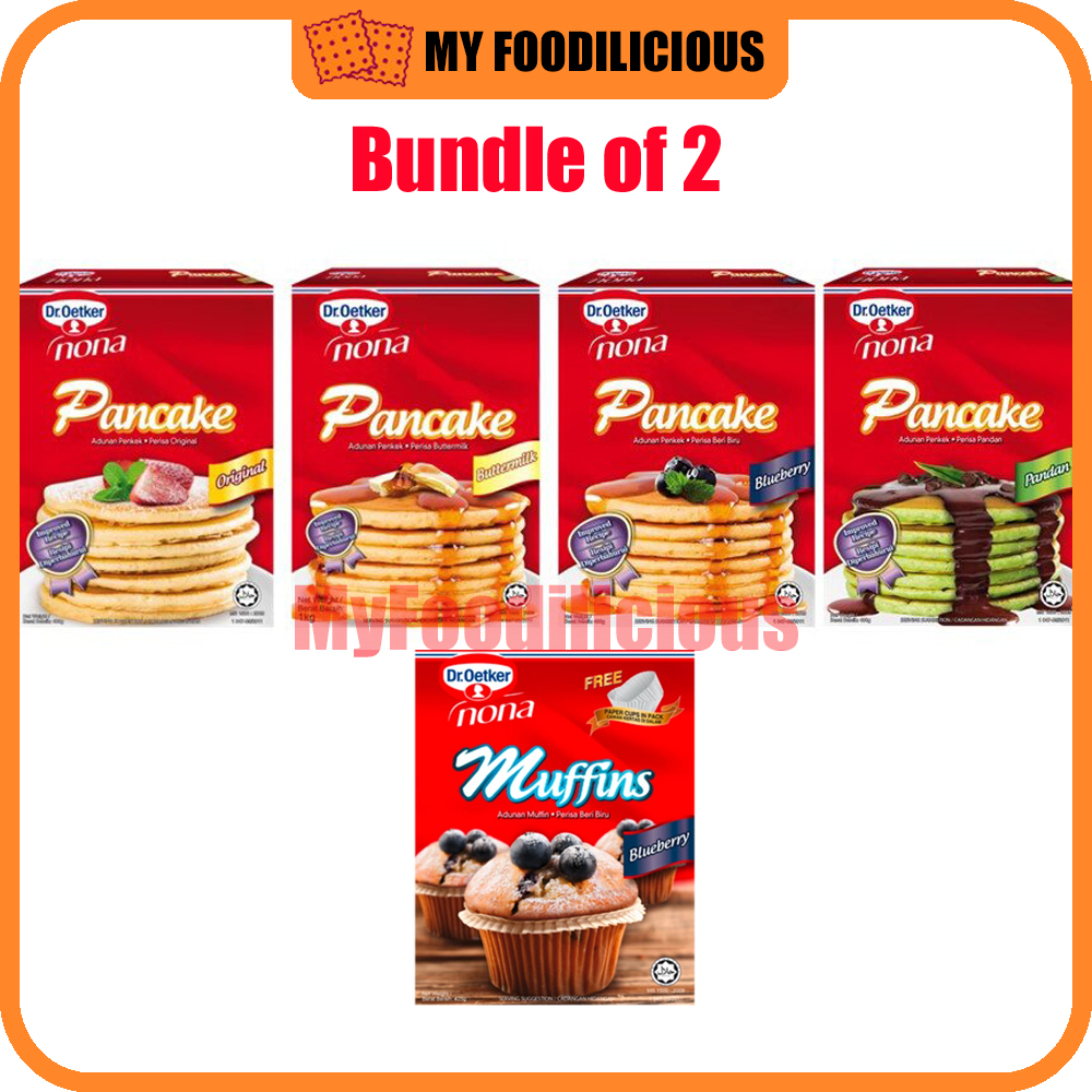 Dr.Oetker Nona Pancake Powder Original / Blueberry / Butter Milk/Pandan ...