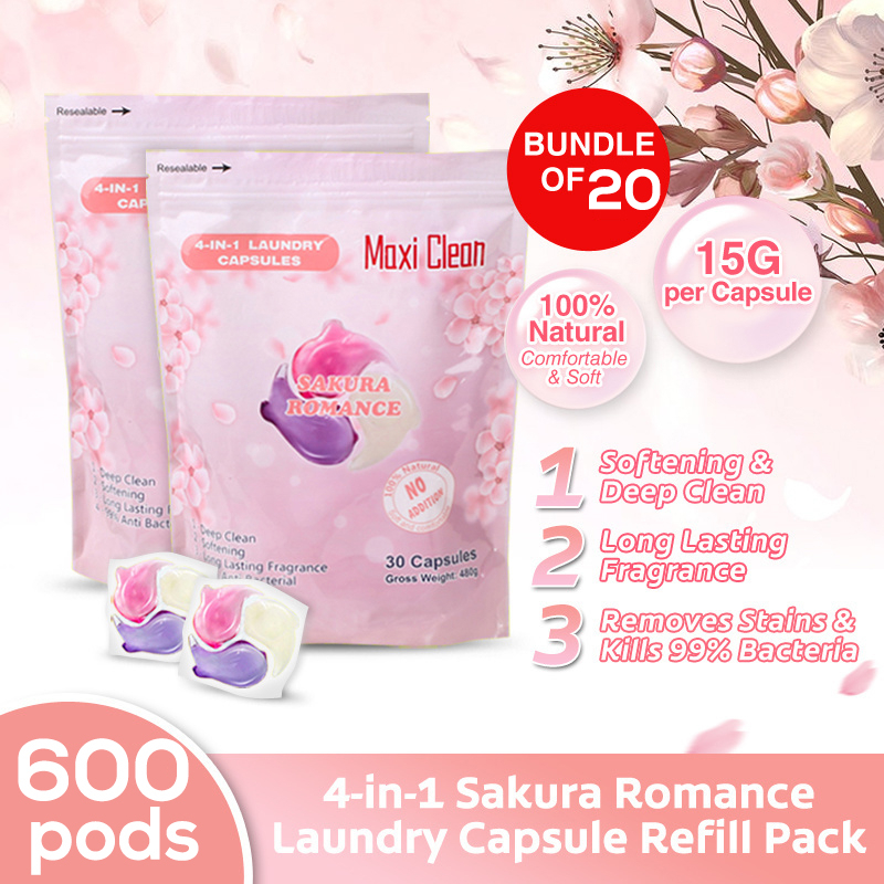 [Maxi Clean] 600 pods -4 in1 Laundry Detergent Capsule With Scent ...