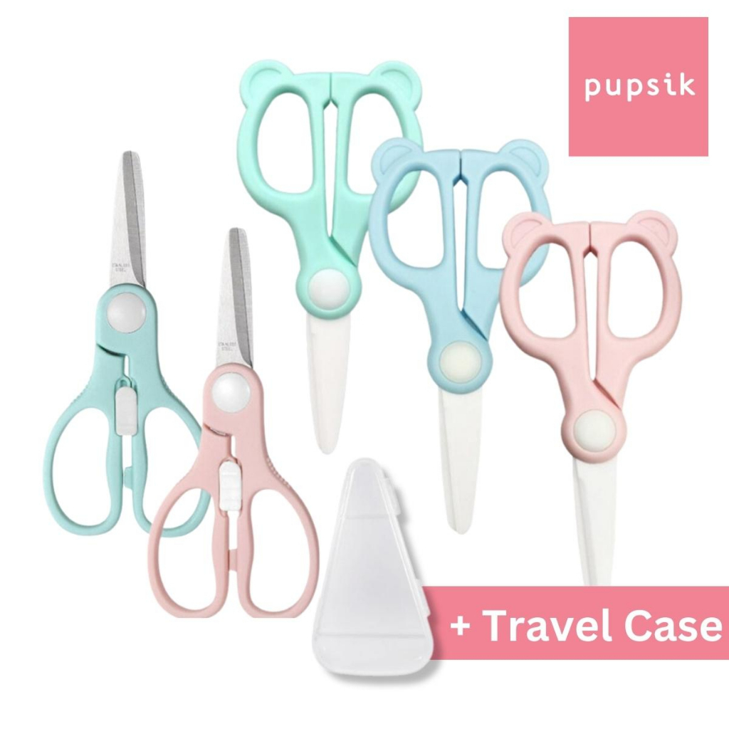 Biomom Ceramic/Stainless Steel Food Scissors with Travel Case (3 ...