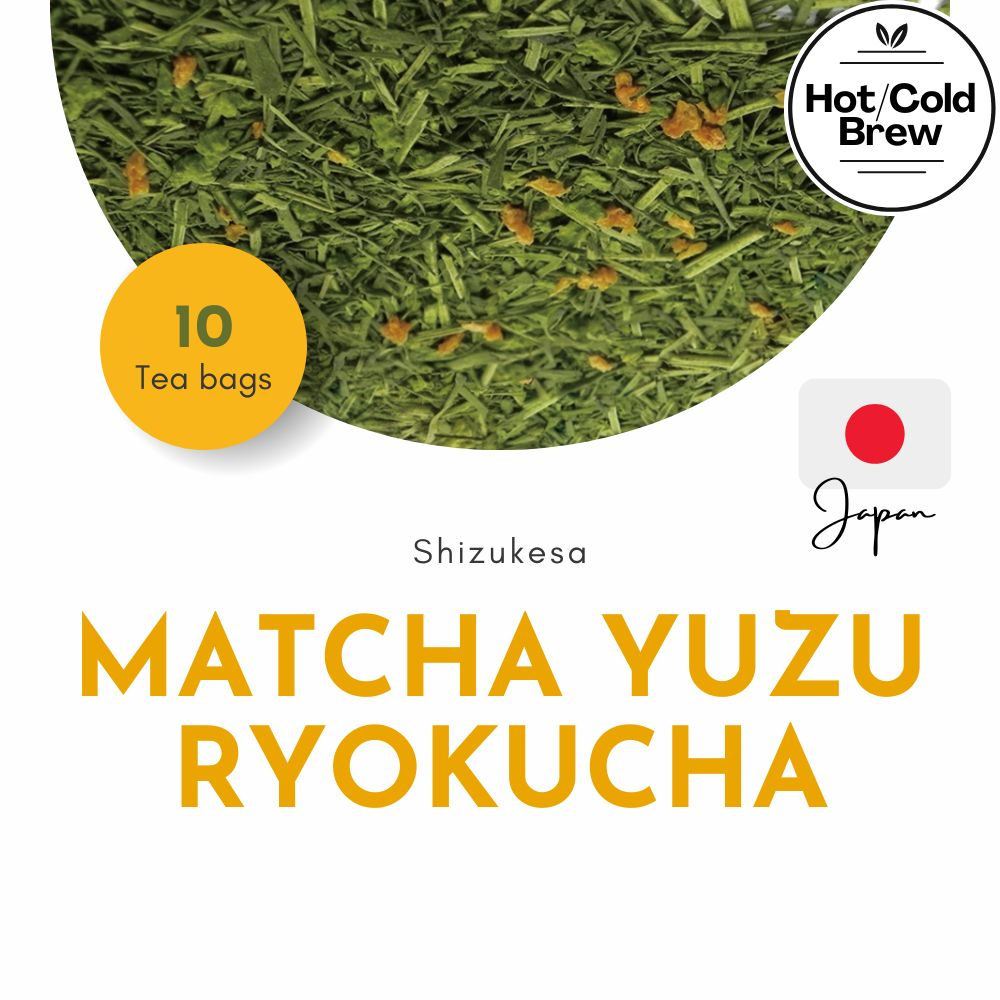 Shizukesa Matcha Yuzu Ryokucha (Premium Grade) - 10 Biodegradable Tea Bags x 3g [Product of ...