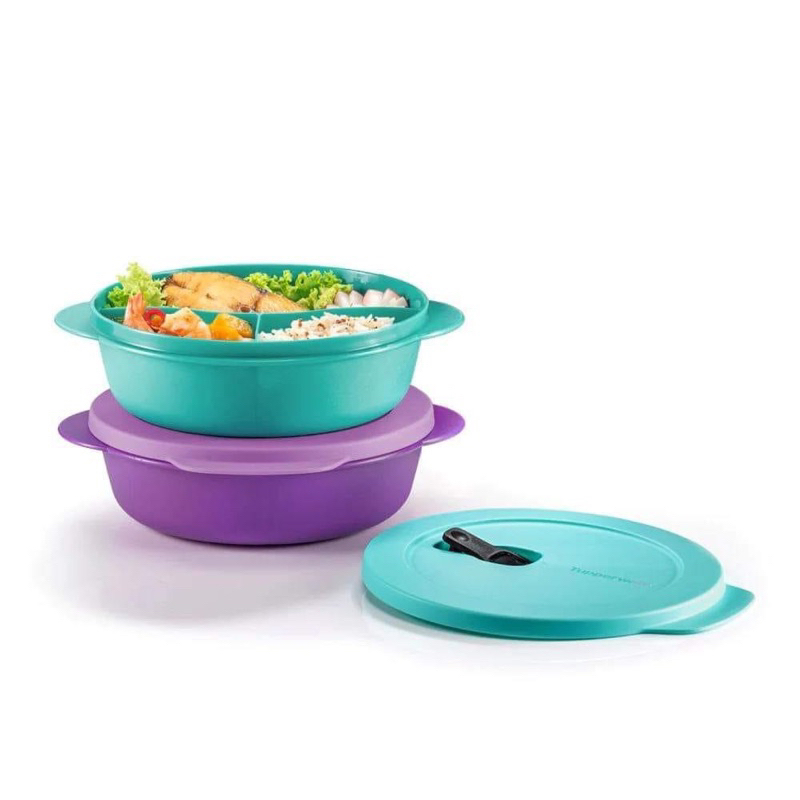 Tupperware CrystalWave Divided Dish 825ml/900ml (Lunch box) | Shopee ...