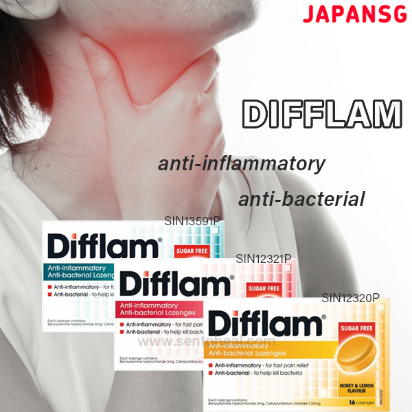 DIFFLAM Honey Lemon Lozenges/ Eucalyptus Menthol/ Raspberry- Sore ...